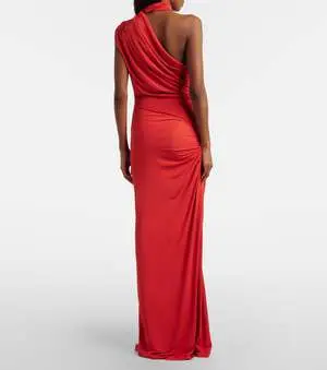 Christopher Esber Cutout Draped One-shoulder Gown - Orange