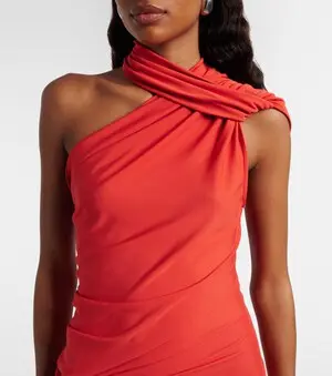 Christopher Esber Cutout Draped One-shoulder Gown - Orange