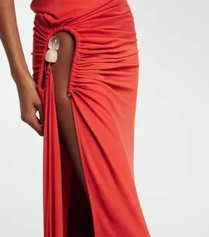 Christopher Esber Cutout Draped One-shoulder Gown - Orange