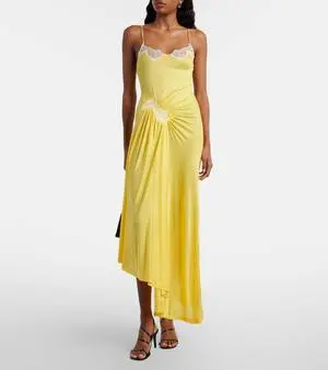 Christopher Esber Cami Lace-trimmed Ribbed-knit Dress