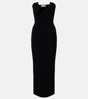 Christopher Esber Odessa Embellished Ribbed-knit Midi Dress - Black