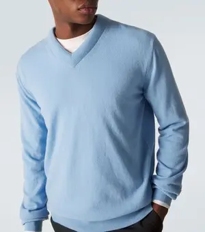 JIL SANDER Ribbed Wool Crewneck Sweater - Blue