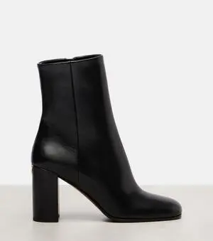 Prada Leather Ankle Boots With Zip Closure - Black
