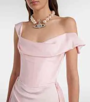 VIVIENNE WESTWOOD Nova Grace Draped Asymmetric Gown - Pink