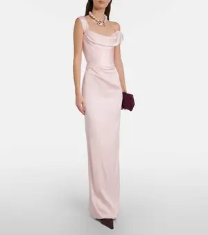 VIVIENNE WESTWOOD Nova Grace Draped Asymmetric Gown - Pink