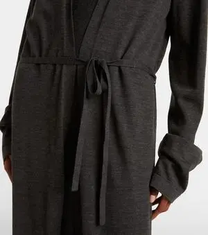 Khaite Alek Wool Wrap Cardigan - Grey
