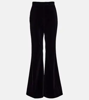Valentino Garavani Cotton Velvet Flared Pants - Black