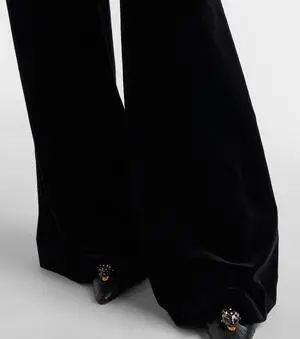 Valentino Garavani Cotton Velvet Flared Pants