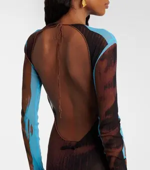 JEAN PAUL GAULTIER Printed Sheer Maxi Dress