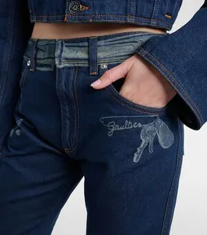 JEAN PAUL GAULTIER Printed Mid-rise Straight Jeans