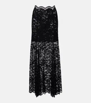 Rabanne Floral Lace Maxi Skirt - Black