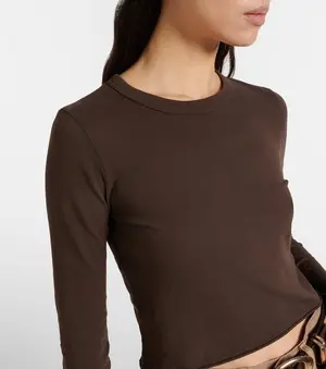 SLVRLAKE Baby Cropped Cotton Jersey T-shirt - Brown