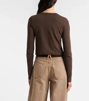 SLVRLAKE Baby Cropped Cotton Jersey T-shirt - Brown