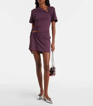 Rabanne Cutout Cotton-blend Jersey Minidress