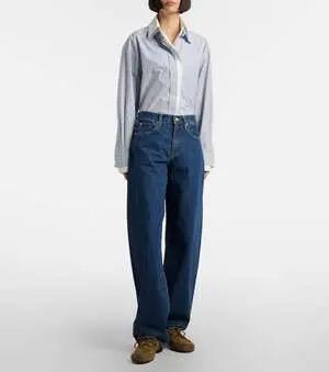 SLVRLAKE Tess Long Low-rise Barrel-leg Jeans - Blue