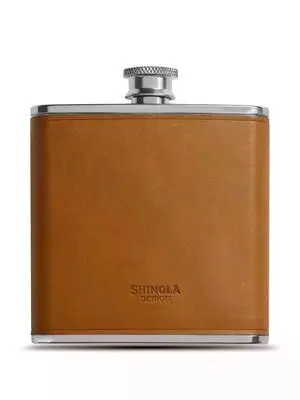 Shinola Leather-wrapped Flask - Brown