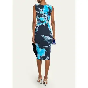Chiara Boni La Petite Robe Draped Abstract-print Bodycon Dress