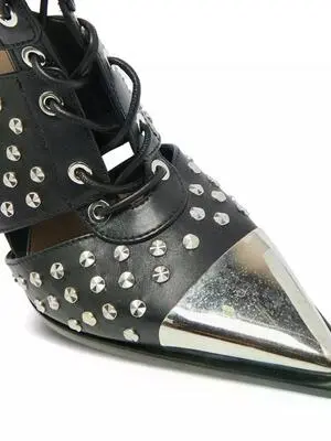 Alexander McQueen Cut-out Studded Ankle Boots