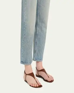 Saint Laurent Cassandra Leather Sandals
