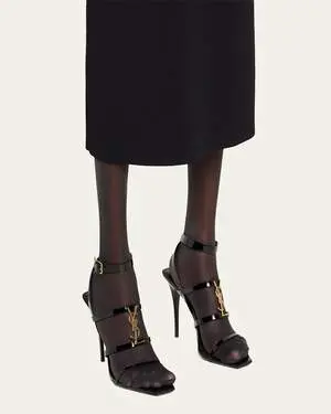 Saint Laurent Cassandra Medallion Stiletto Sandals