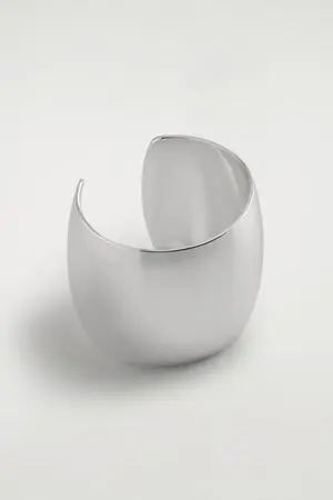 Cos Wide Cuff Bracelet In Silver-plated Recycled Brass - Silver-colored