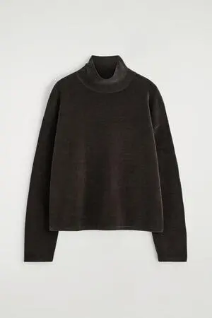 Cos Chenille Mock-neck Sweater - Brown