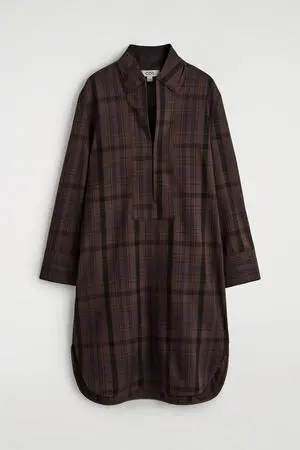 Cos Checked Wool-blend Shirt Dress