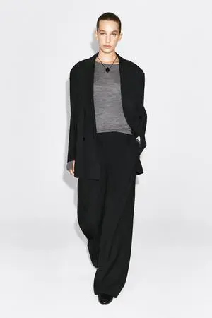 Cos Merino Wool Long Sleeve Top - Gray
