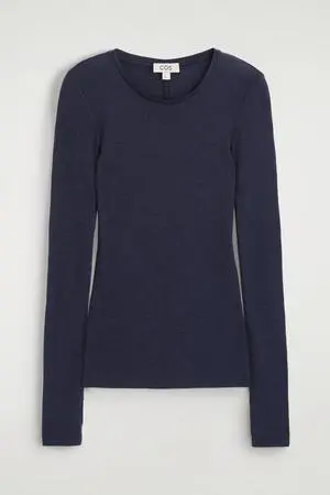 Cos Merino Wool Long Sleeve Top - Navy