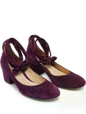 GIANVITO ROSSI Suede Strap Pumps - Purple