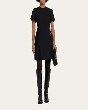 Burberry Ada Pleated Wrap Mini Dress