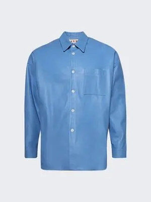 Marni Leather Shirt Iris - Blue