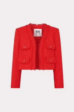 MILLY Serena Boucle Jacket - Red