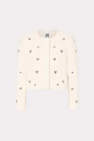 MILLY Phoebe Heart Applique Jacket