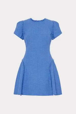 MILLY Samara Boucle Mini Dress - Blue