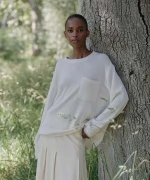Jenni Kayne Cashmere Chandler Long-sleeve T-shirt - Ivory