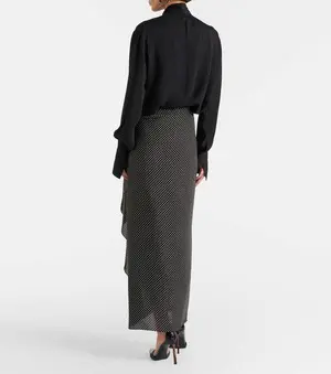 TOM FORD Polka-dot Silk Midi Skirt