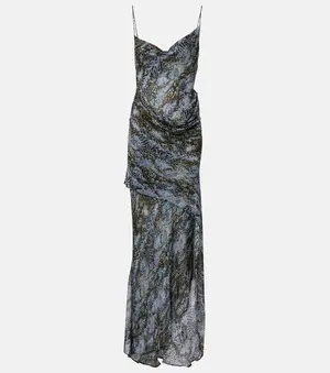 Christopher Esber Snake-print Draped Maxi Dress - Multicoloured