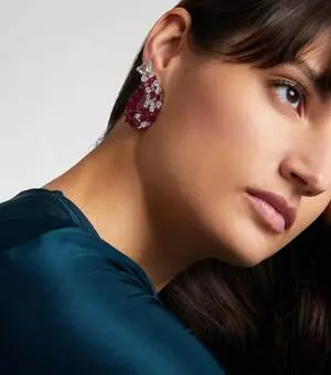 KAMYEN 18kt White Gold Diamond And Ruby Earrings
