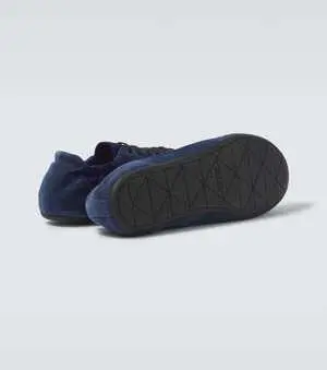 Prada Re-nylon And Suede Sneakers - Blue