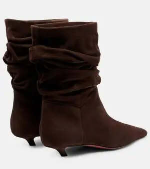 Amina Muaddi Jamie 25 Suede Ankle Boots