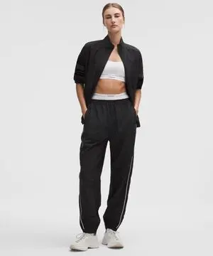 Lululemon License To Train Woven Oversized Track Jacket - Black/white