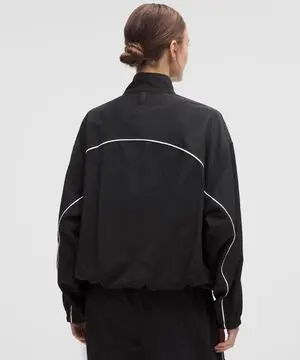 Lululemon License To Train Woven Oversized Track Jacket - Black/white