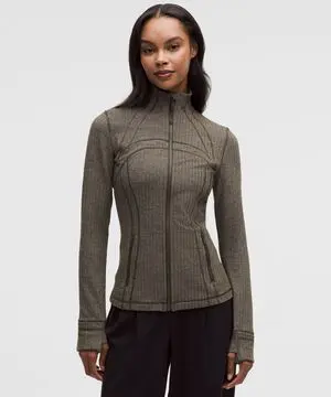 Lululemon Define Jacket - Heathered Herringbone Heathered Olive Brown Dark Olive