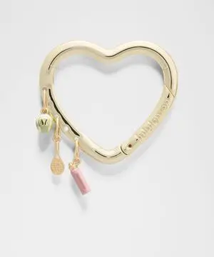 Lululemon Charm Heart Keyring - Multi/gold