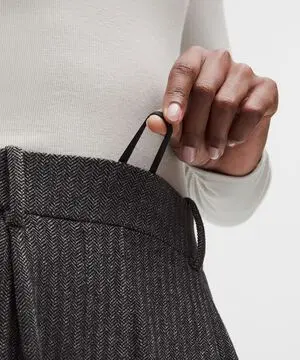 Lululemon Daydrift High-rise Wide-leg Trouser Short - Heathered Herringbone Heathered Deep Coal Black