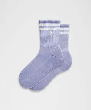 Lululemon Daily Essential Quarter Socks - Dusty Lilac/white