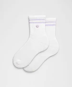 Lululemon Daily Essential Quarter Socks - White/sheer Violet