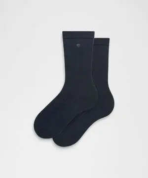 Lululemon Ribbed Cotton-blend Crew Socks - True Navy