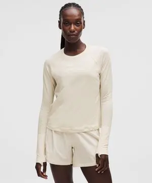 Lululemon Swiftly Mesh-back Long-sleeve Shirt - Light Ivory/light Ivory
